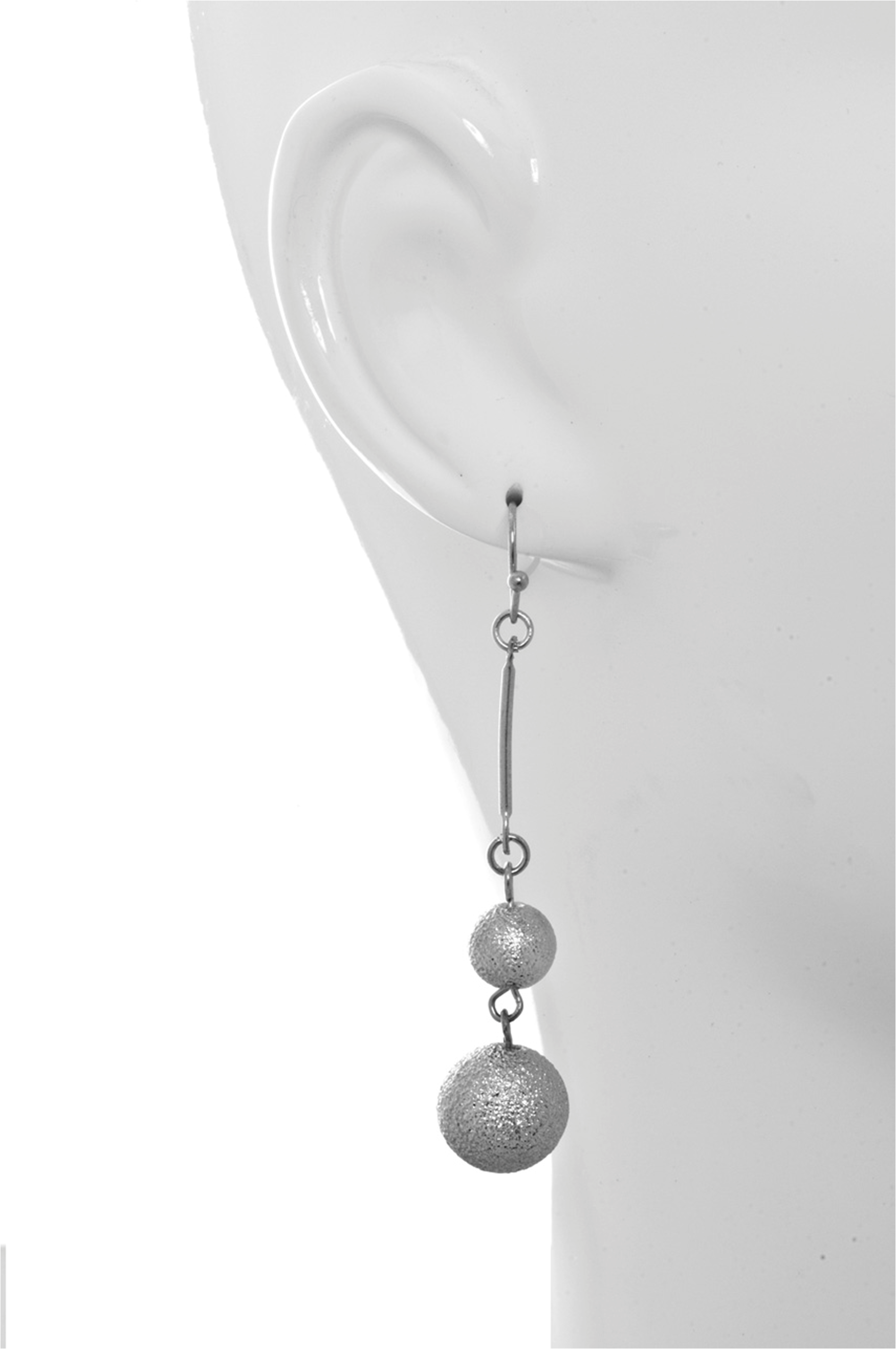 diamond dust linear drop earring